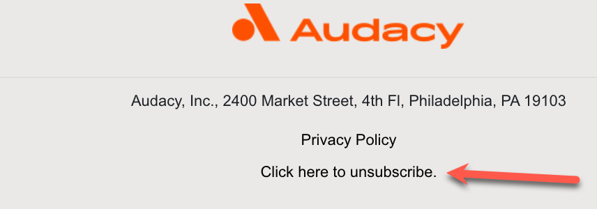 How do I unsubscribe from the Audacy email? – Audacy Support